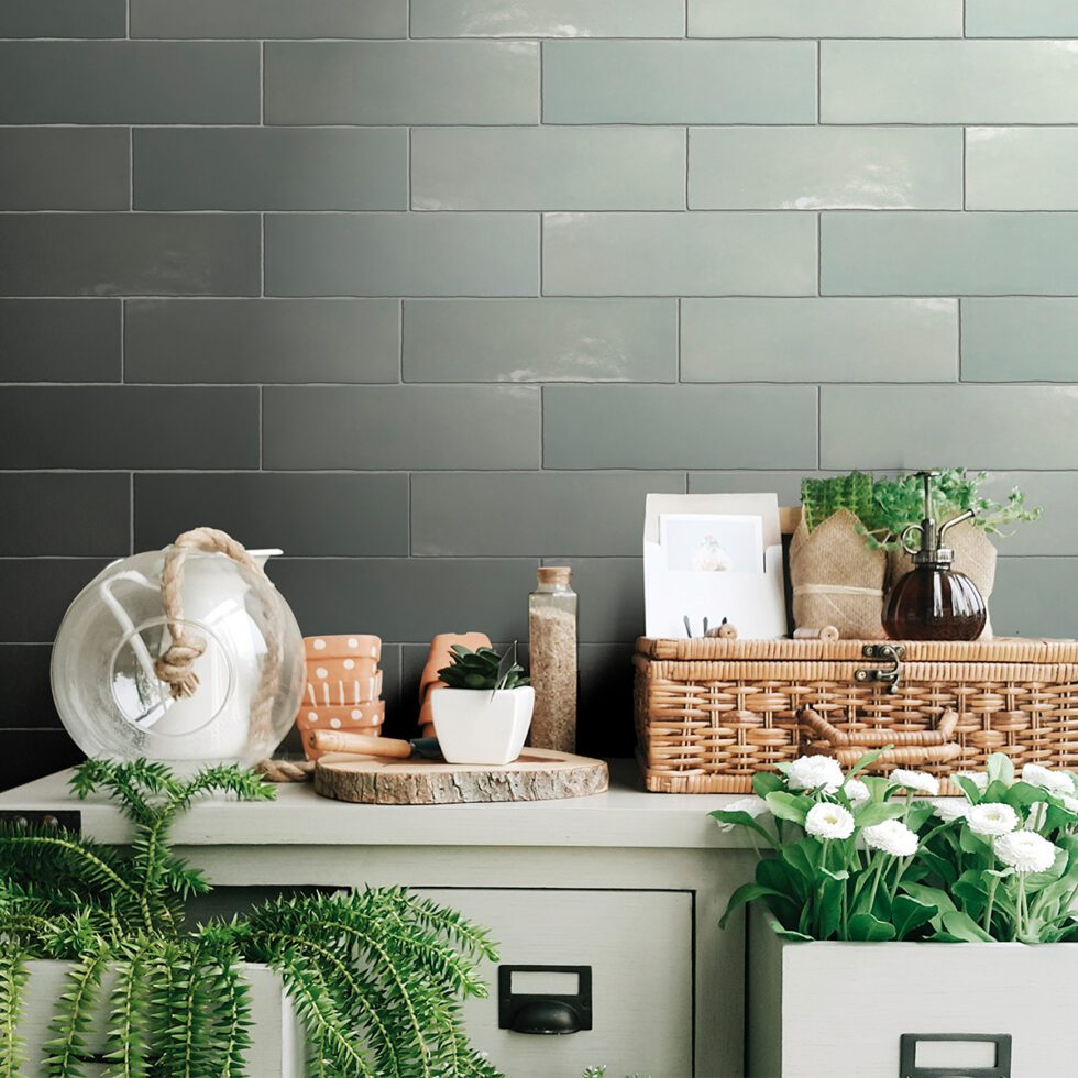 Marrakesh Medina Green 2.5"x8" Satin Finish Ceramic Wall Tile (Box of ...