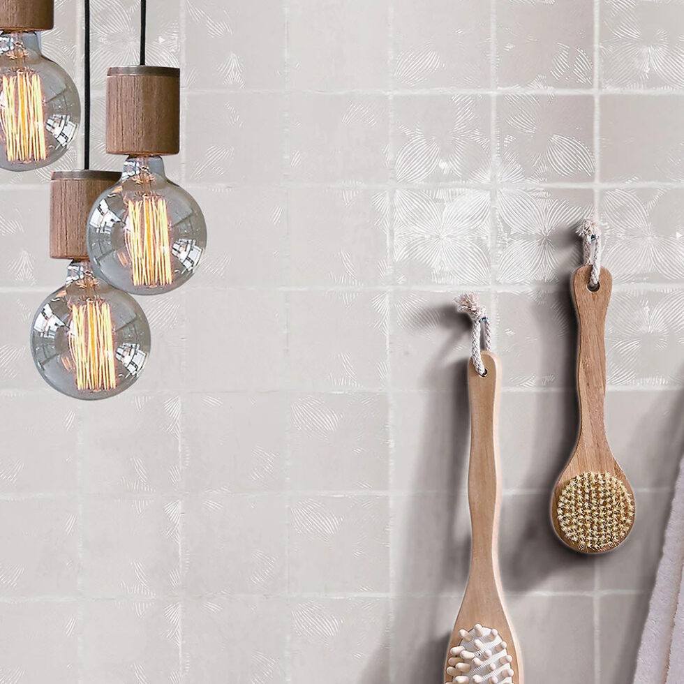 Melody Easton White Audrey Decor 5"x5" Ceramic Wall Tiles (Box of 30 ...